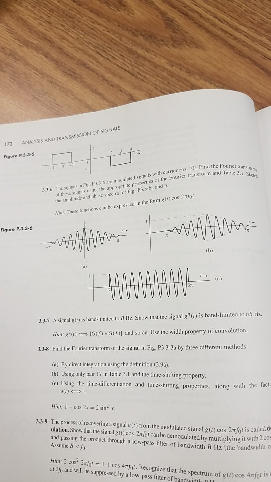 Solved ANALYSIS AND TRANSMISSION OF SIGNALS Figure P.3.3-5 | Chegg.com