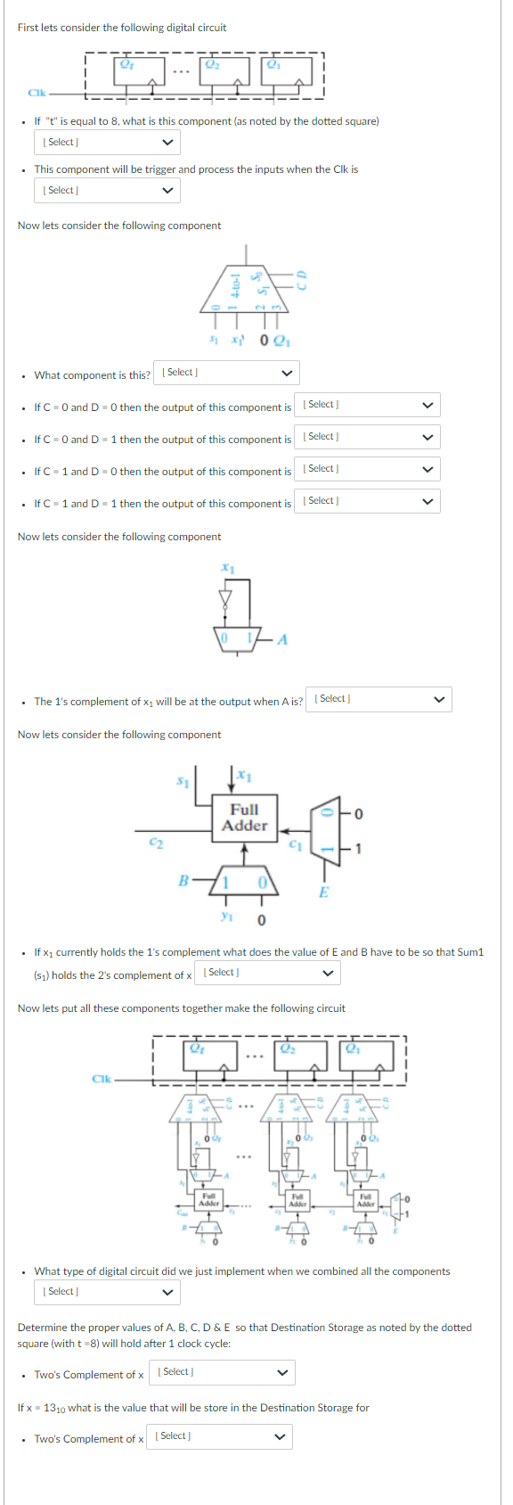Solved First lets consider the following digital circuit 7-9 | Chegg.com