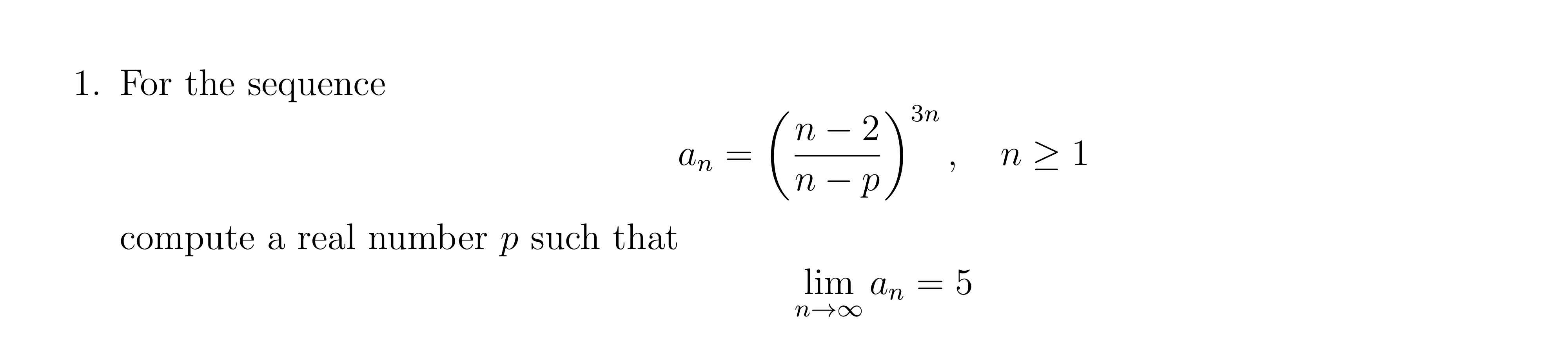 Solved 1. For the sequence 3n n – 2 An - ( n> 1 9 n - p) | Chegg.com