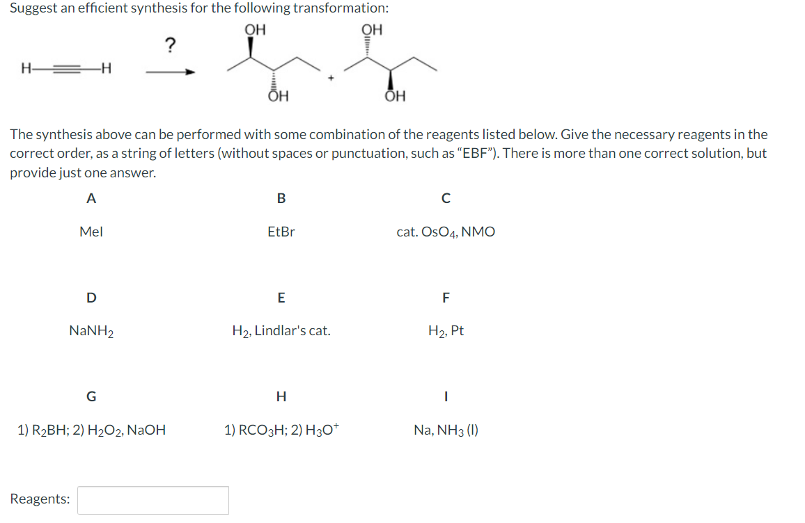 Solved The synthesis above can be performed with some | Chegg.com
