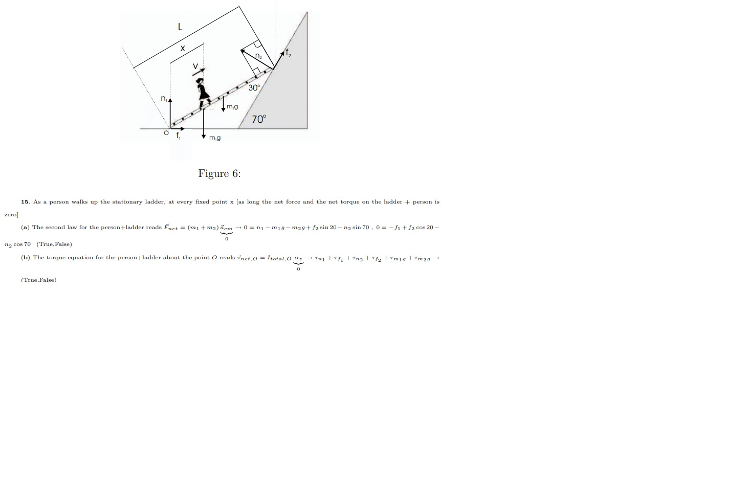 Solved 15. As a person walks up the stationary ladder, at | Chegg.com