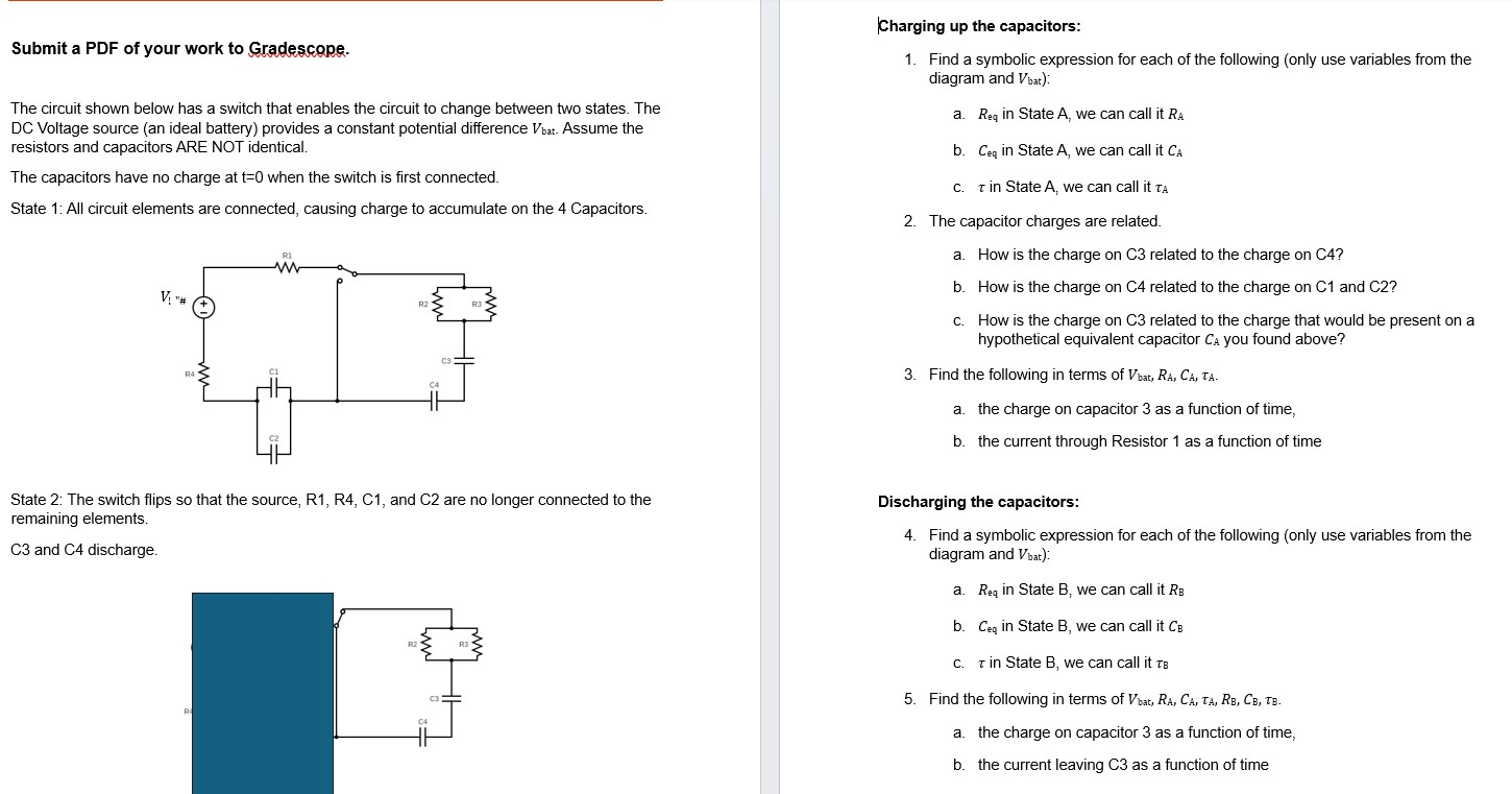 Solved by an EXPERT Submit a PDF of ﻿your work to ﻿Gradescope.The circuit | Chegg.com