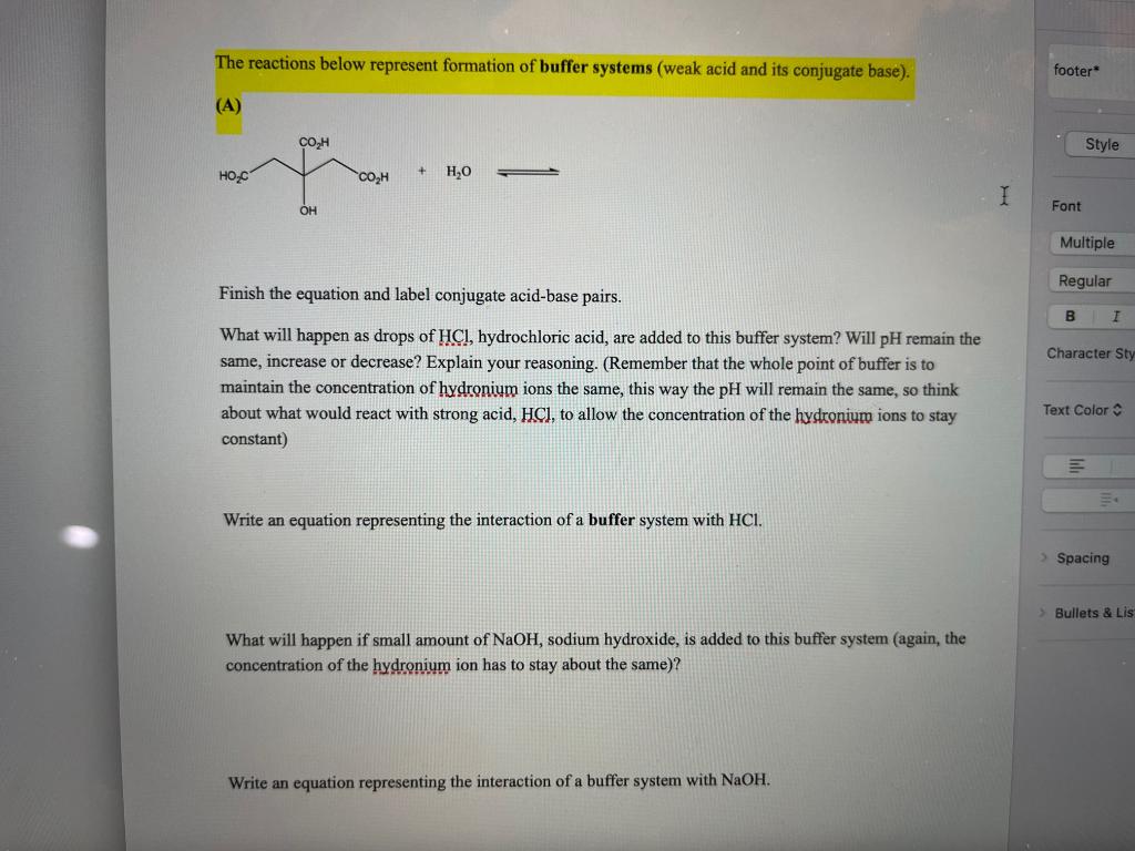 [Solved]: The reactions below represent formation of buffe
