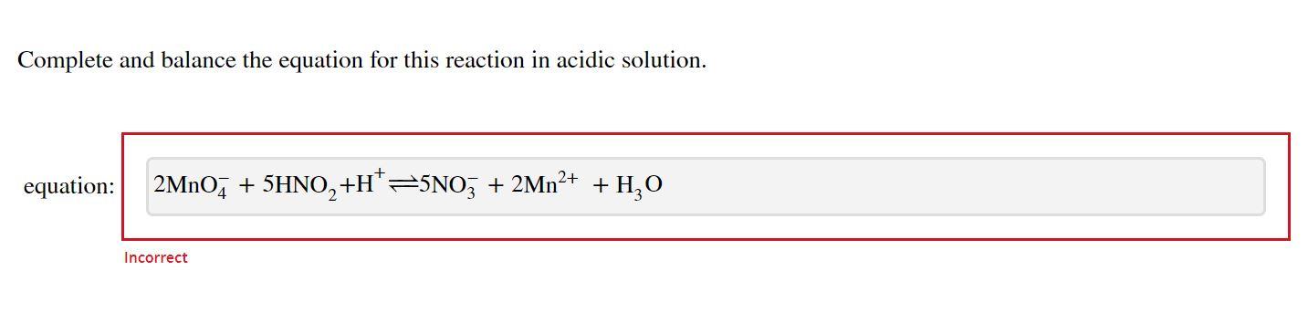 Solved Complete and balance the equation for this reaction | Chegg.com