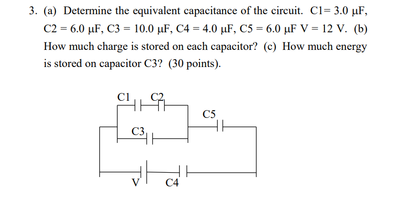 Solved 3. (a) Determine the equivalent capacitance of the | Chegg.com