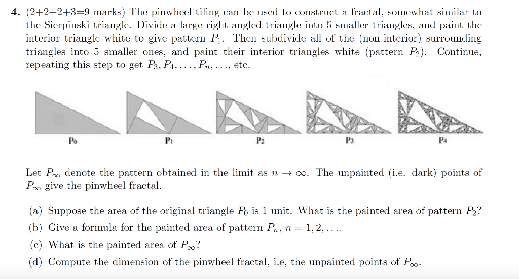 Solved 4. (2+2+2+3=9 marks) The pinwheel tiling can be used | Chegg.com