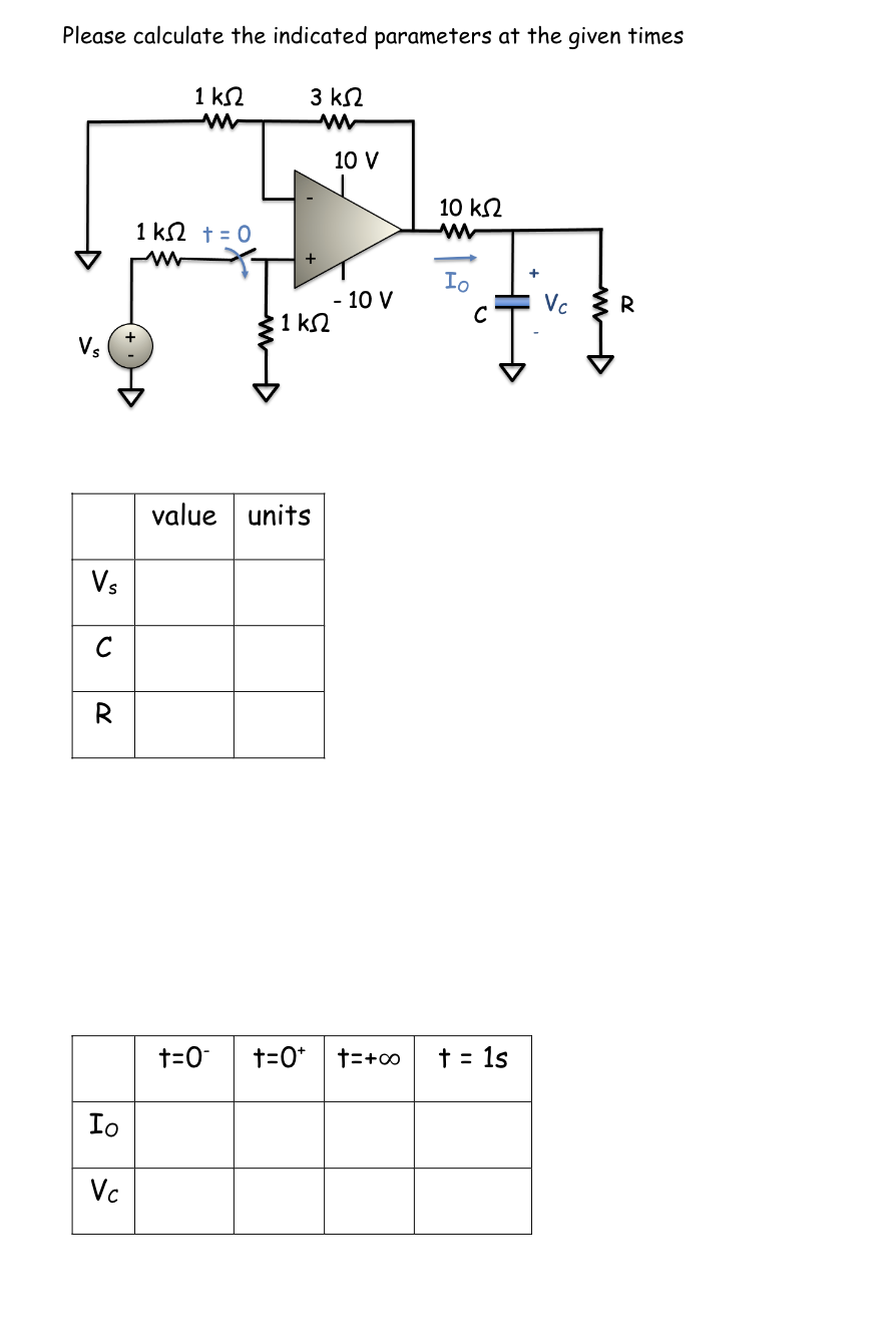Solved Please calculate the indicated parameters at the | Chegg.com