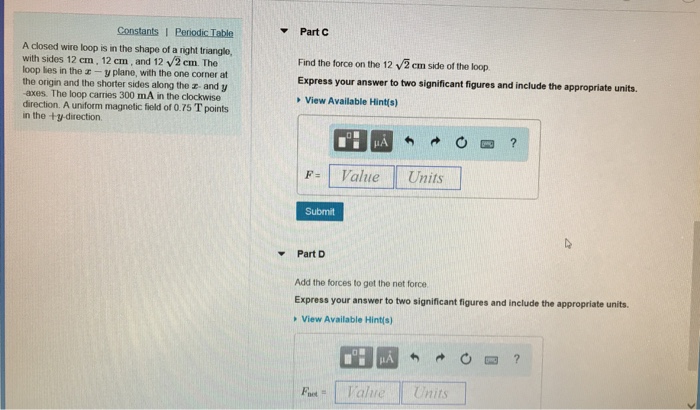 Solved Constants I Periodic Table Part A A closed wire loop | Chegg.com