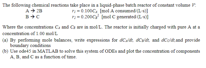 Solved The following chemical reactions take place in a | Chegg.com