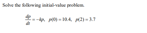 Solved Solve the following initial-value problem. dp dt | Chegg.com