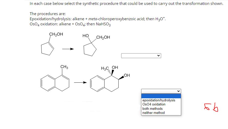 Solved In each case below select the synthetic procedure | Chegg.com