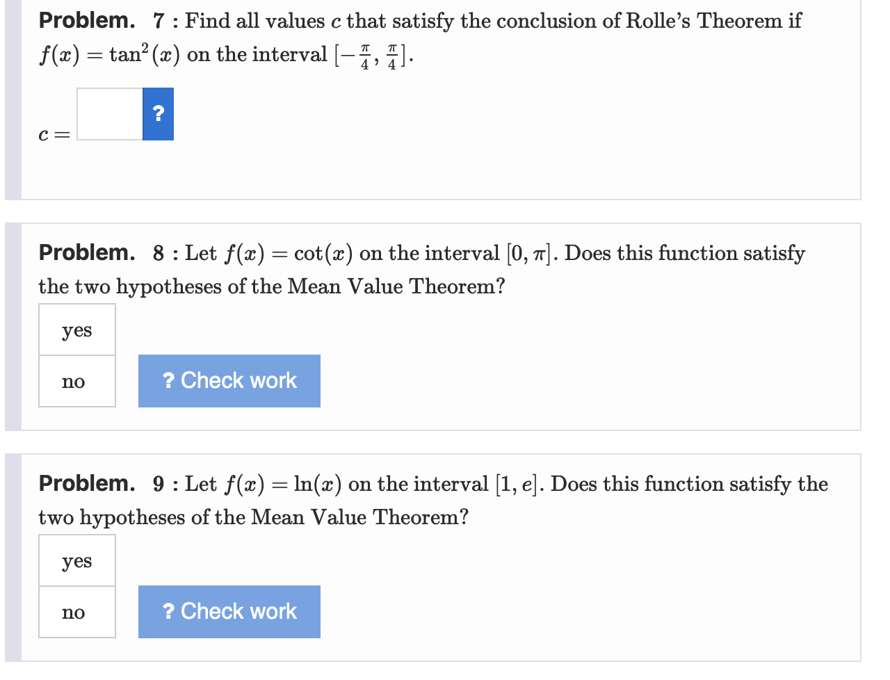 Solved Problem. 7 : Find all values c that satisfy the | Chegg.com