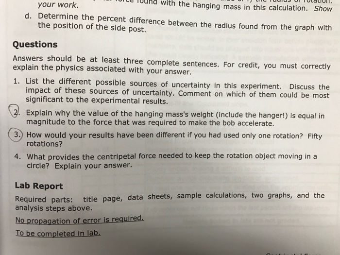 Solved euhd with the hanging mass in this calculation. Show | Chegg.com