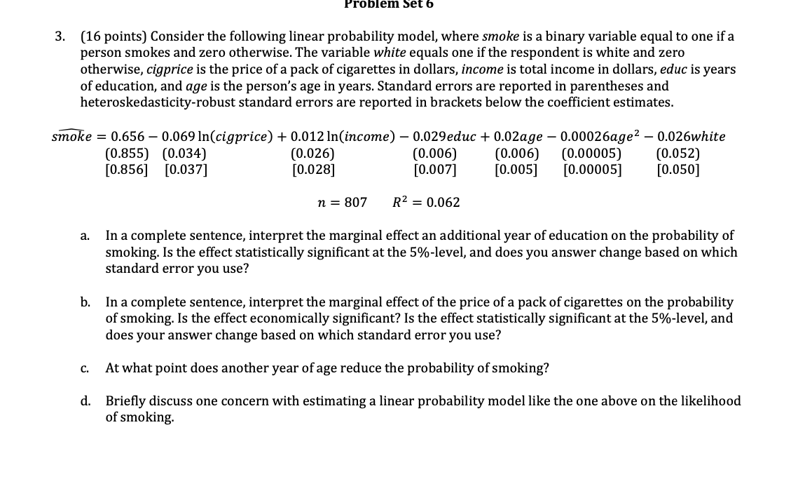 Solved 3. (16 points) Consider the following linear | Chegg.com