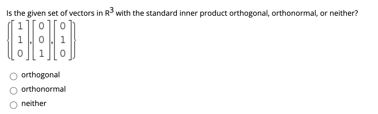 Solved QUESTION 3 The angle between two vectors in R2 or R3 | Chegg.com