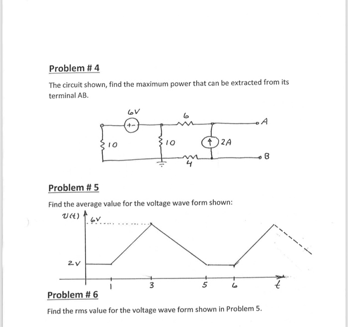 Solved Problem # 4 The circuit shown, find the maximum power | Chegg.com