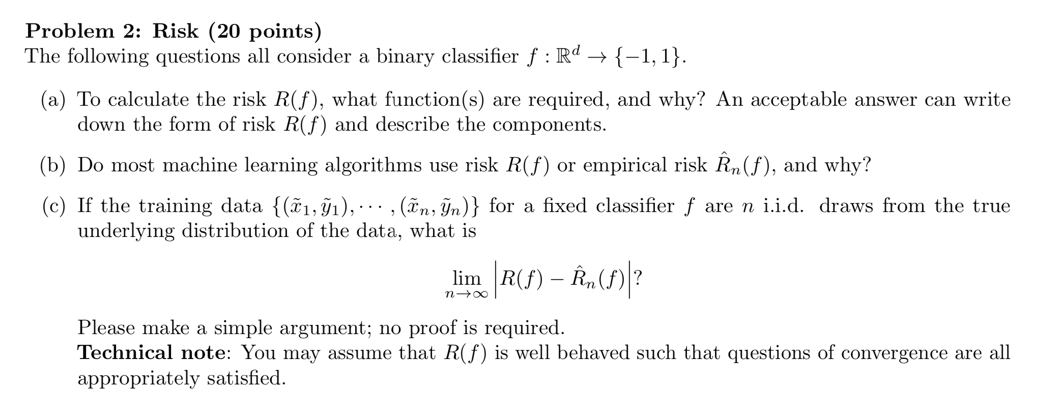 Solved Problem 2: Risk (20 points) The following questions | Chegg.com