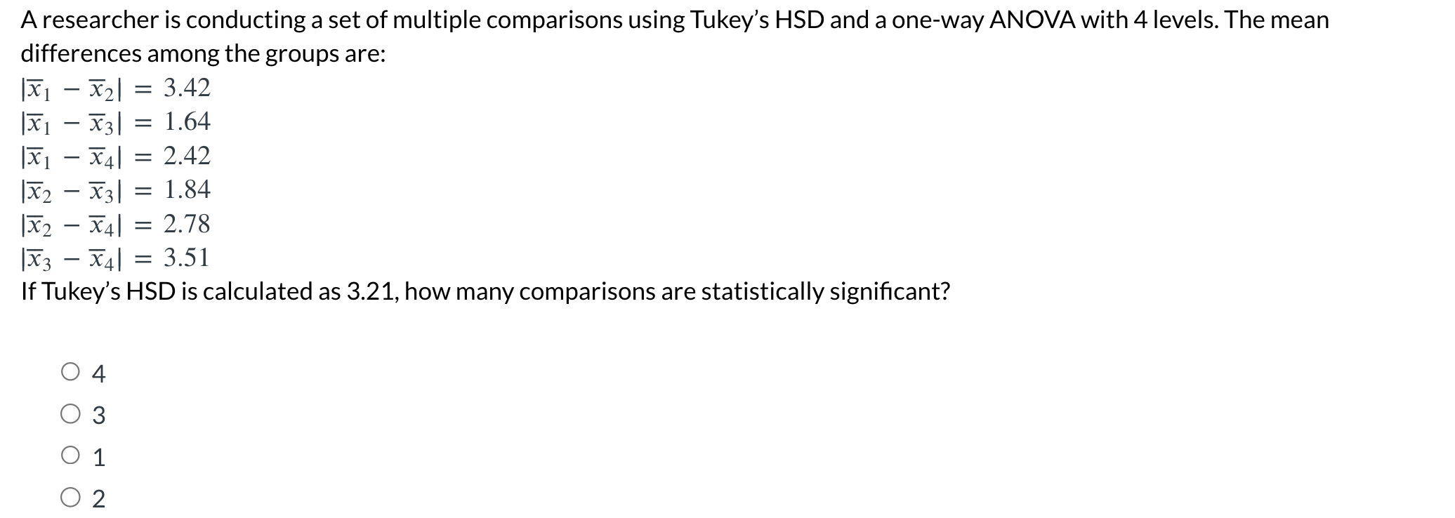 Solved A researcher is conducting a set of multiple | Chegg.com