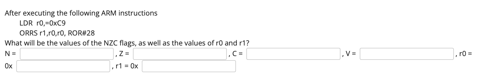 Solved After executing the following ARM instructions LDR | Chegg.com