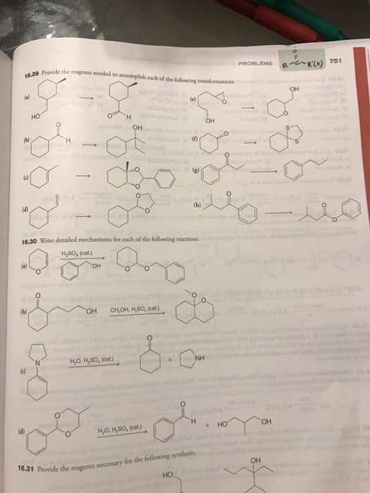 Solved 16.29 Provide the reagents needed to accomplish each | Chegg.com