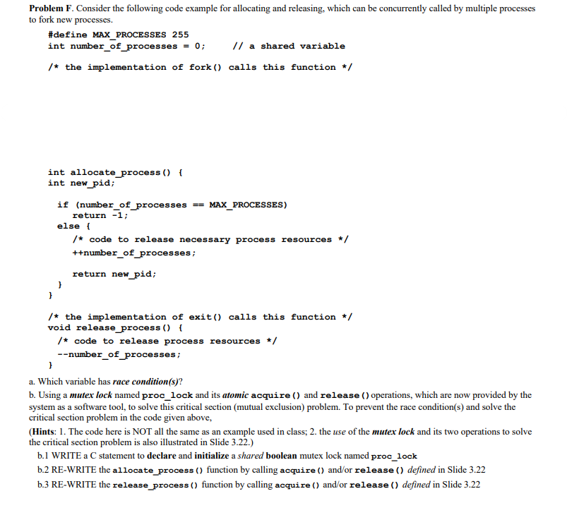 Solved Problem F. Consider the following code example for | Chegg.com