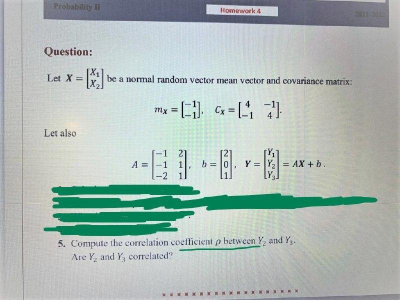 Solved Probability Homework 4 2021-2020 Question: Let X= be | Chegg.com