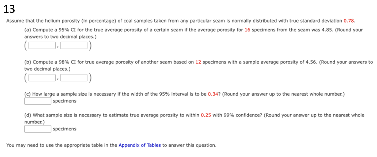 Solved Assume that the helium porosity (in percentage) of | Chegg.com