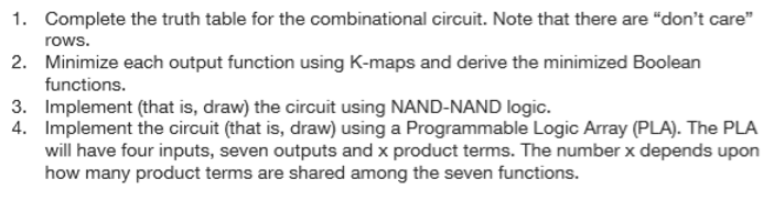 Exercise Combinational Circuit Design This Exercise 