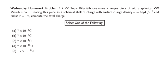 Solved Wednesday Homework Problem 1.2 ZZ Top's Billy Gibbons | Chegg.com