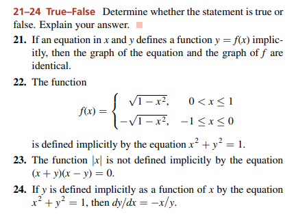 Solved 21-24 True-False Determine whether the statement is | Chegg.com