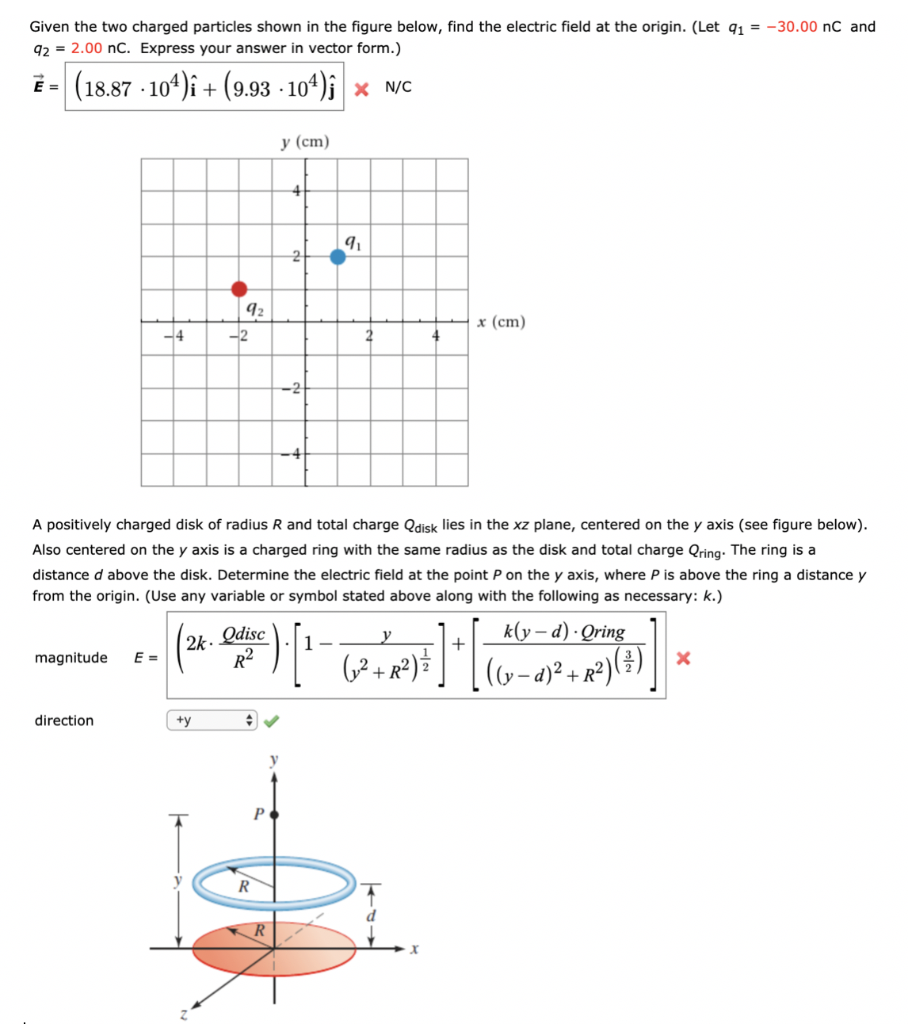 Solved Given the two charged particles shown in the figure | Chegg.com