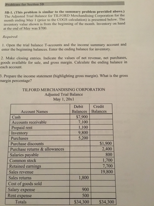 Solved Problems for Section 5B 5B-1. (This problem is | Chegg.com