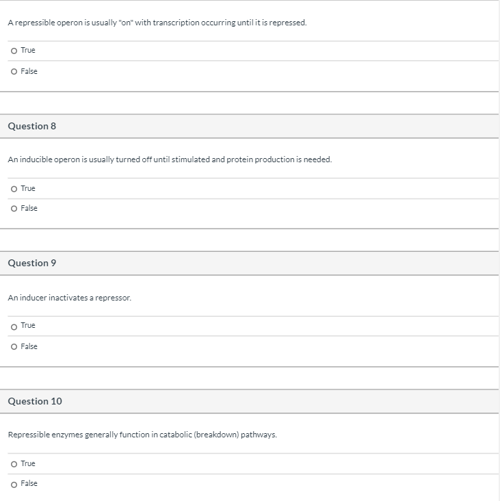 Solved A repressible operon is usually "on" with | Chegg.com
