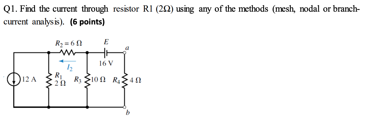 Solved Q1. Find the current through resistor R1 (222) using | Chegg.com