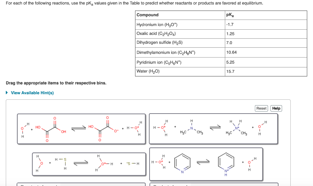Solved For each of the following reactions, use the pk, | Chegg.com