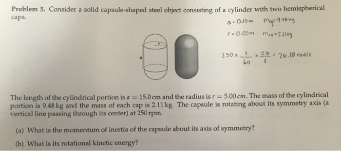 Solved Problem 5. Consider a solid capsule-shaped steel | Chegg.com