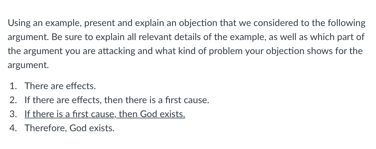 Solved Using an example, present and explain an objection | Chegg.com