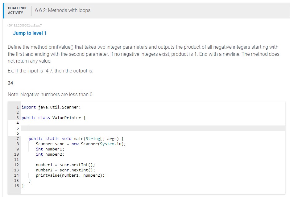Solved Jump to level 1 Define the method printValue() that | Chegg.com