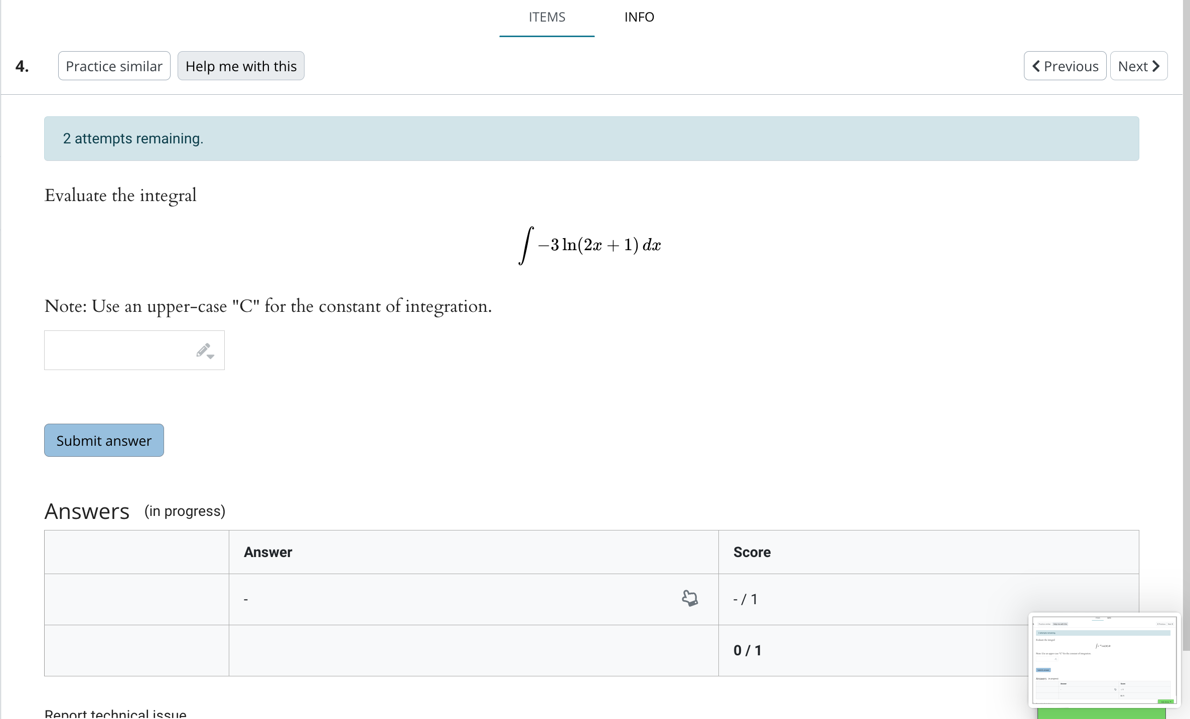 Solved ITEMSINFO4.Practice similar 2 | Chegg.com