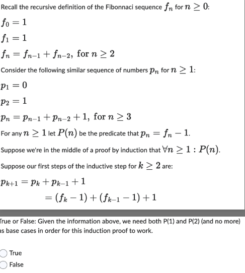 Solved Recall the recursive definition of the Fibonnaci | Chegg.com