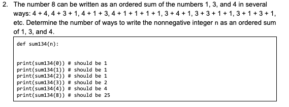 Solved 2. The number 8 can be written as an ordered sum of | Chegg.com