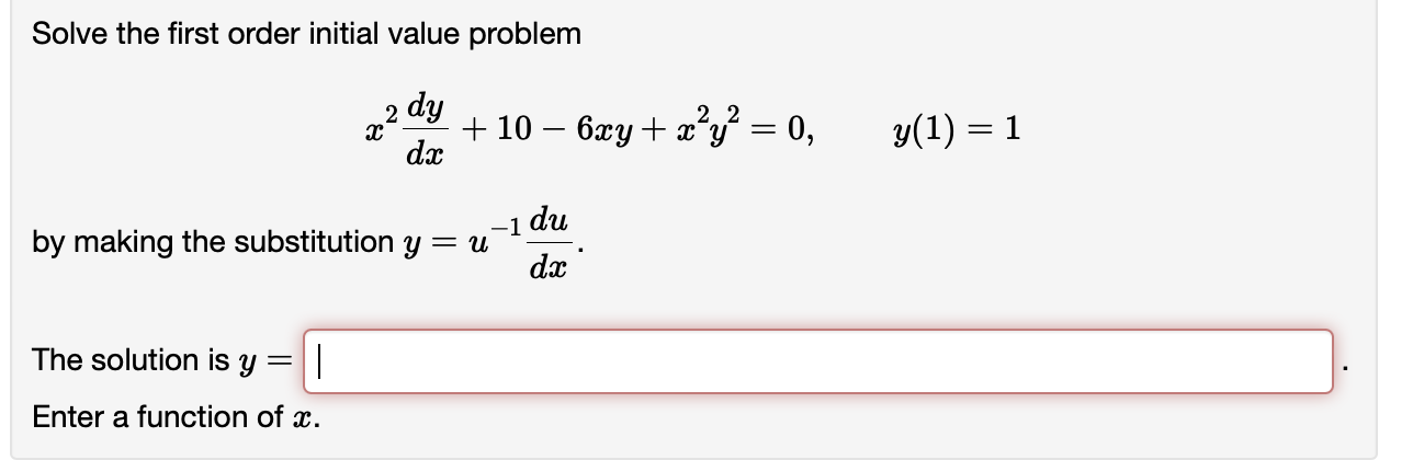 Solved Solve The First Order Initial Value Problem