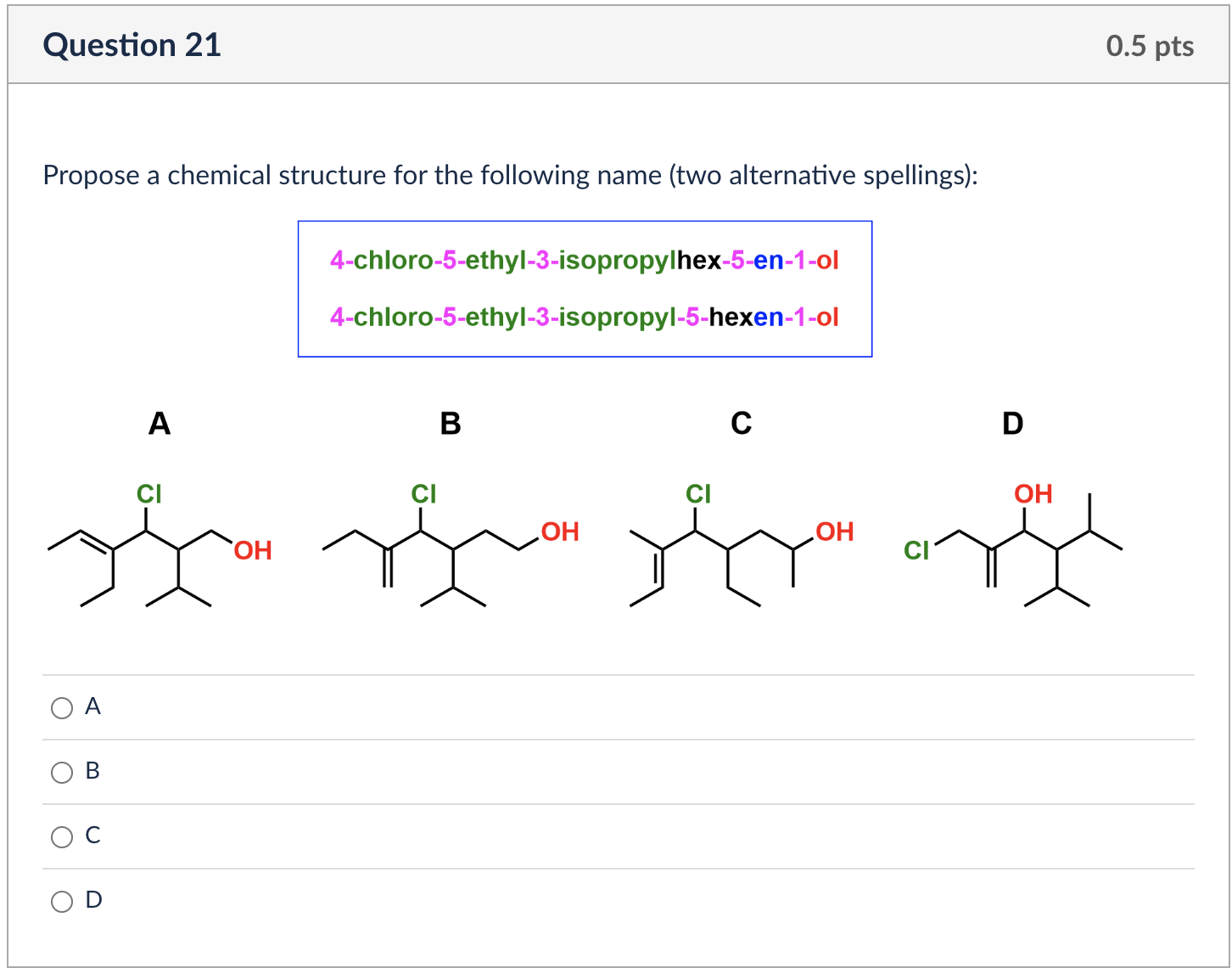 Solved Propose a chemical structure for the following name | Chegg.com
