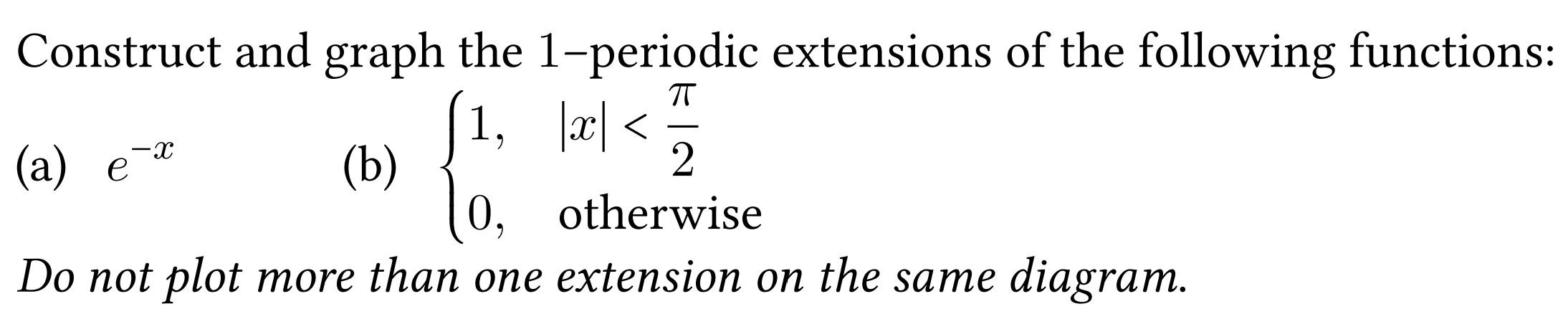 Solved Construct and graph the 1-periodic extensions of the | Chegg.com