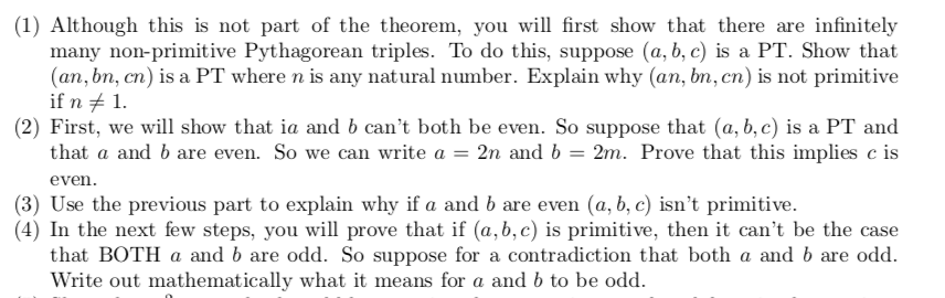 Solved PT- Pythagorean Triple PPT- Primitive Pythagorean | Chegg.com
