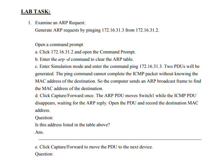 Solved NOTE : use cisco packet tracer for this lab and do | Chegg.com