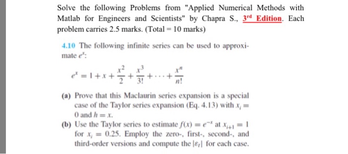 Solved Solve the following Problems from "Applied Numerical | Chegg.com