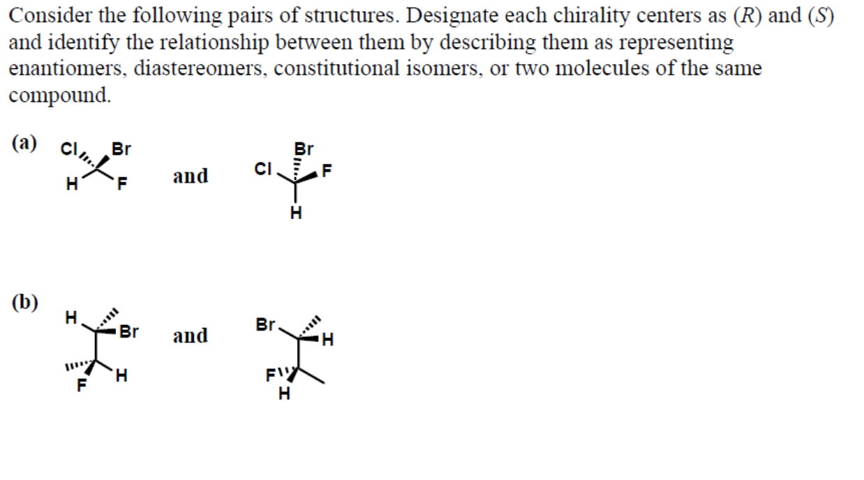 Solved Consider the following pairs of structures. Designate | Chegg.com