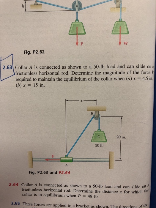 Solved Fig. P2.62 2.63 Collar A is connected as shown to a | Chegg.com
