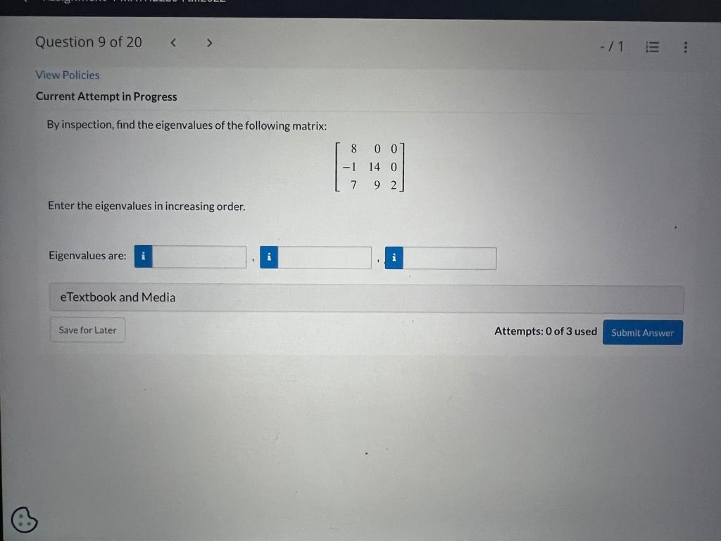 Solved By inspection, find the eigenvalues of the following | Chegg.com